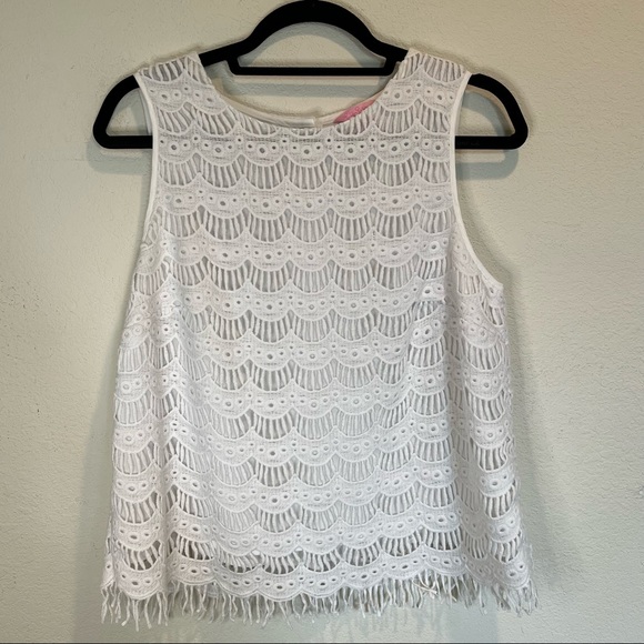 Lilly Pulitzer | Tops | Lilly Pulitzer White Lace Iona Shell | Poshmark